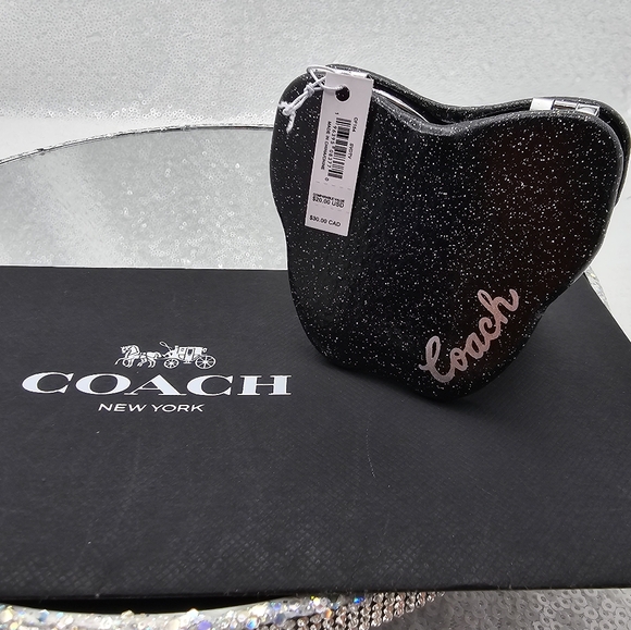 Coach | Accessories | Coach Glitter Butterfly Compact Mirror Black ...